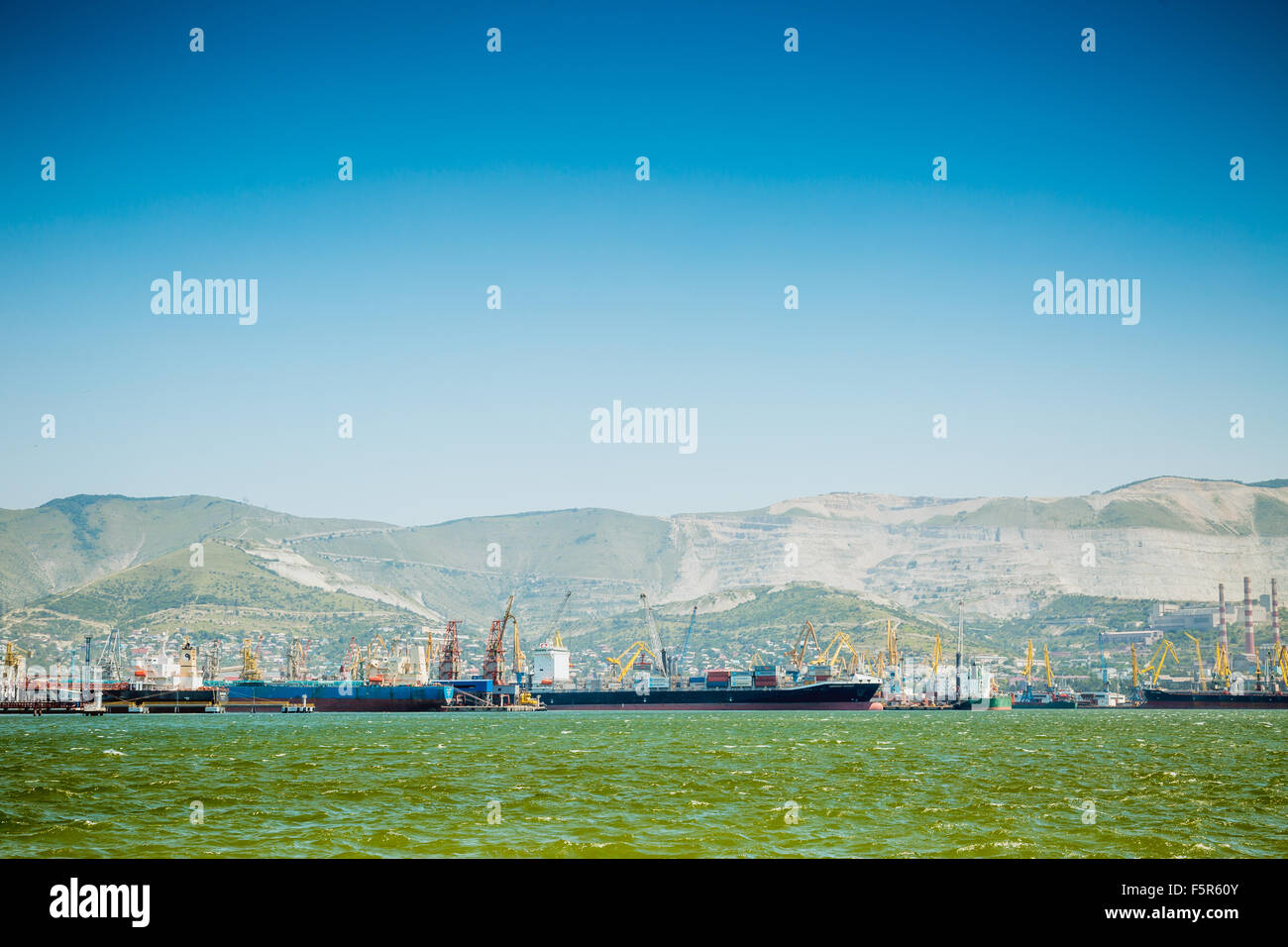 Panoramic view of sea port of Novorossiysk, Russia Stock Photo - Alamy