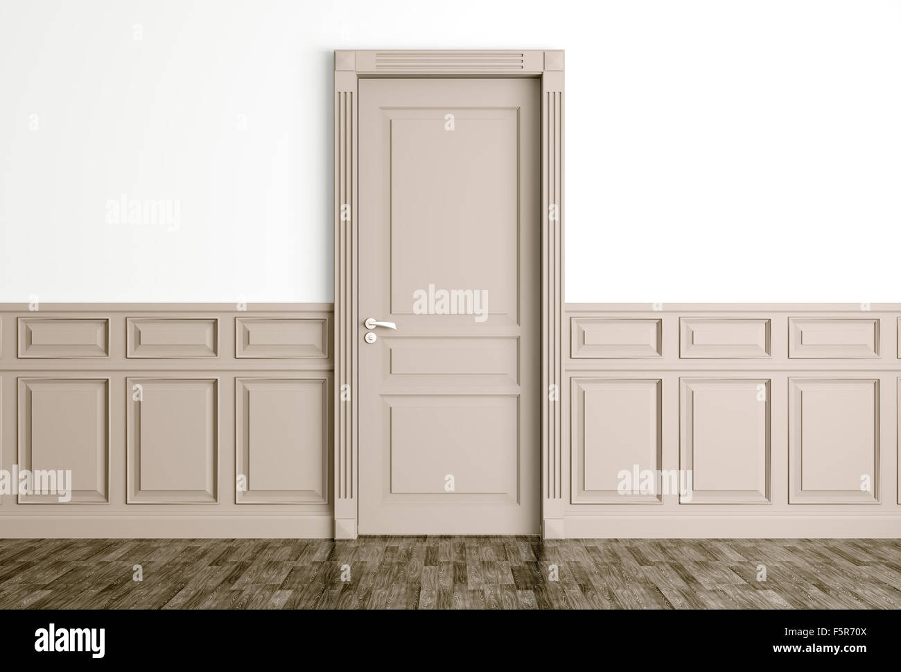 Interior of a room with classic beige door 3d rendering Stock Photo - Alamy