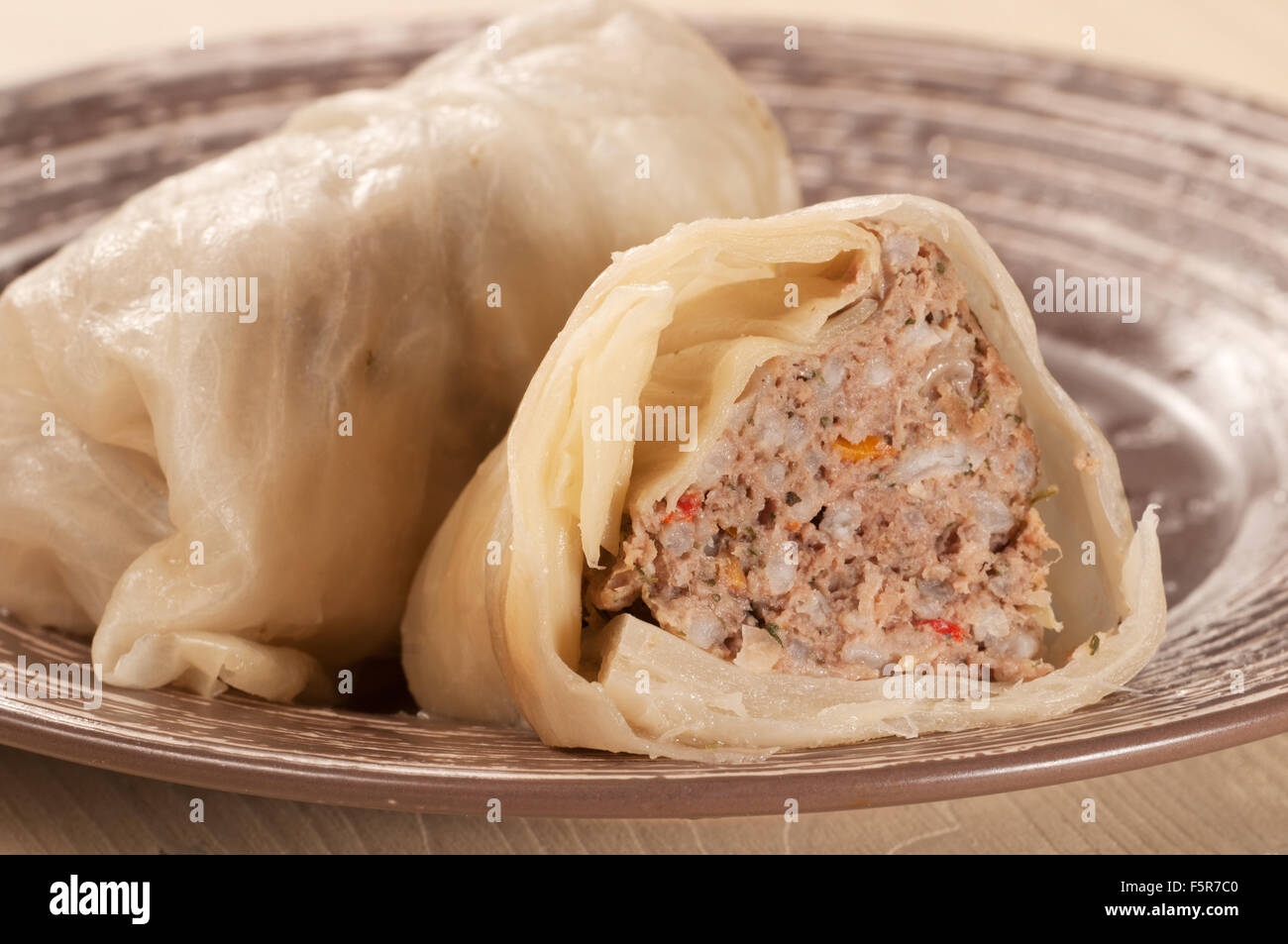 Cabbage rolls with meat and rice (Golubtsy), traditional russian food ...