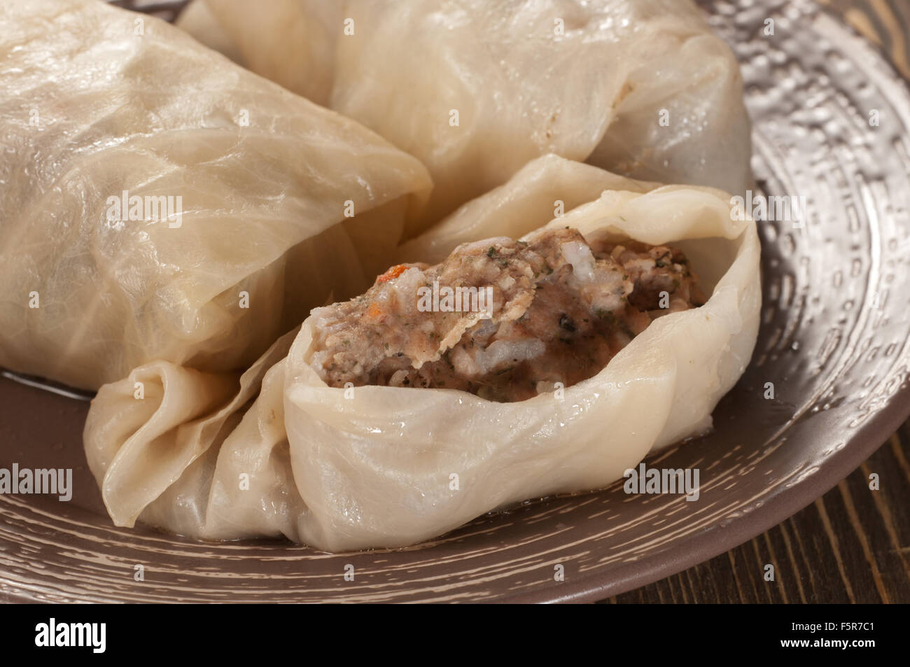 Cabbage rolls with meat and rice (Golubtsy), traditional russian food ...