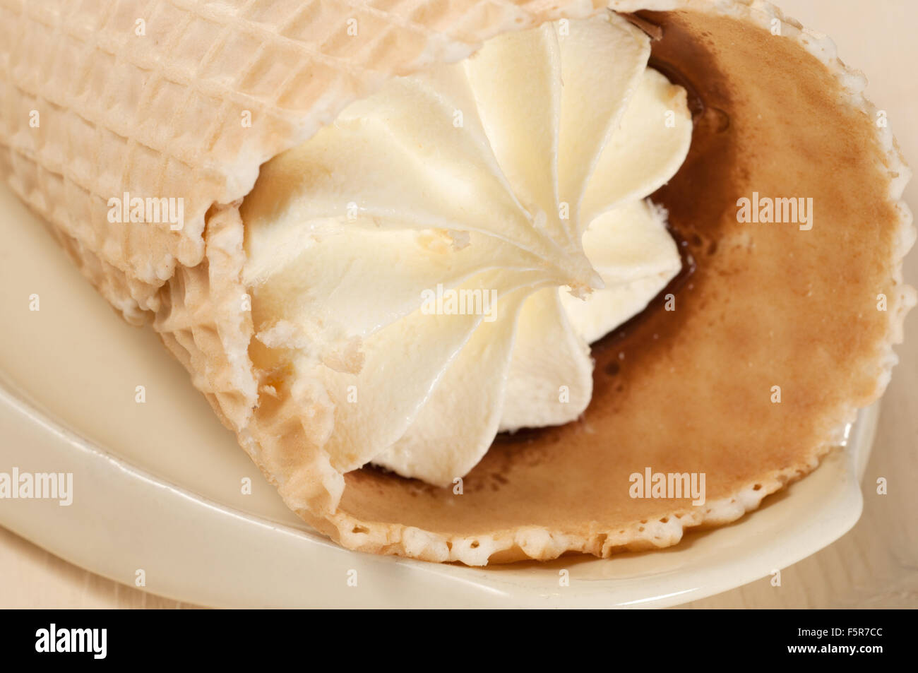 Ice-cream wafer cone with chocolate, closeup Stock Photo - Alamy