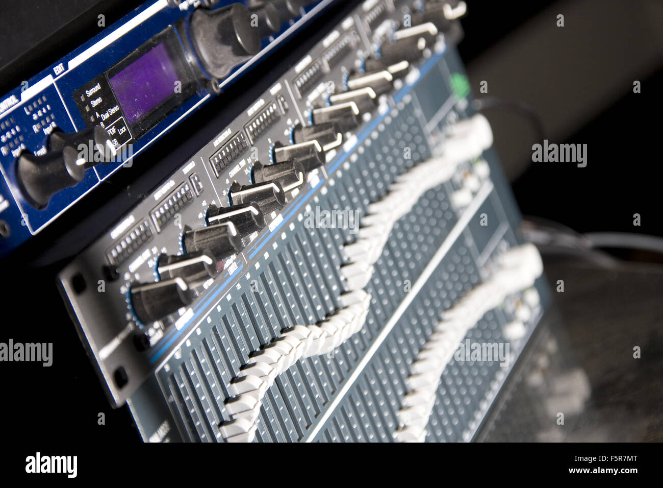 Audio mixing panel Stock Photo - Alamy