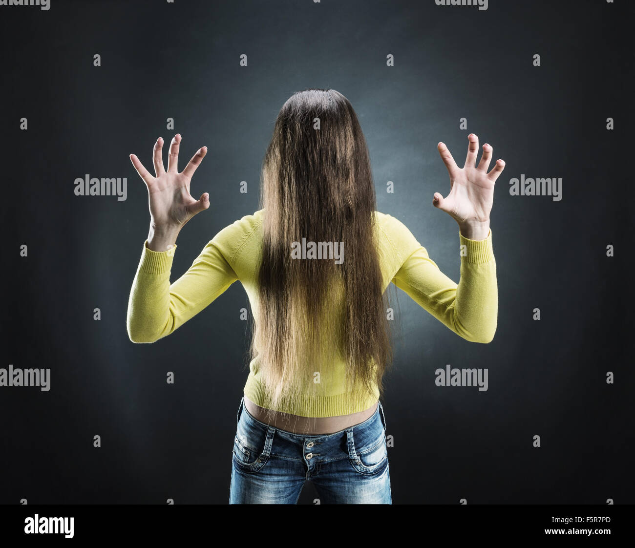 Long Black Hair Scary High Resolution Stock Photography and Images - Alamy