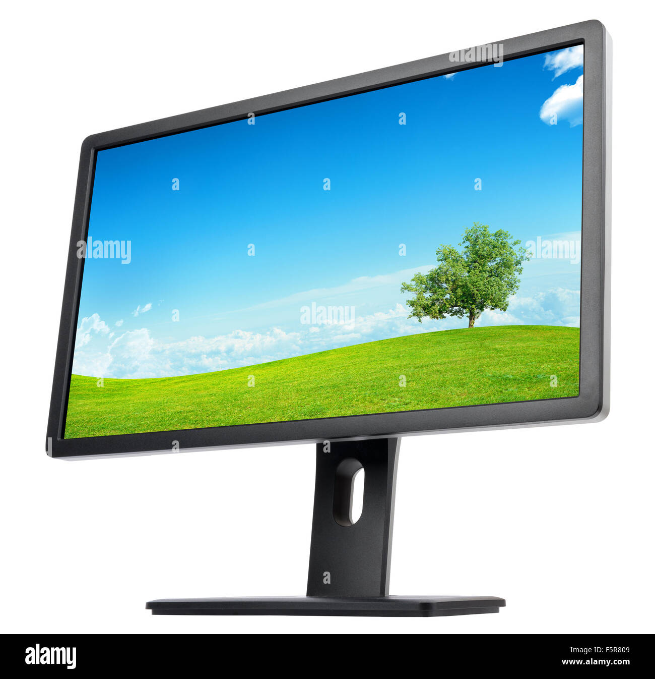 Monitor with landscape on screen Stock Photo - Alamy