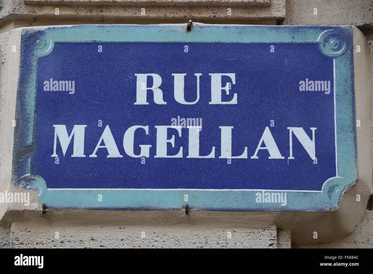 Old street name sign in Paris, France Stock Photo - Alamy