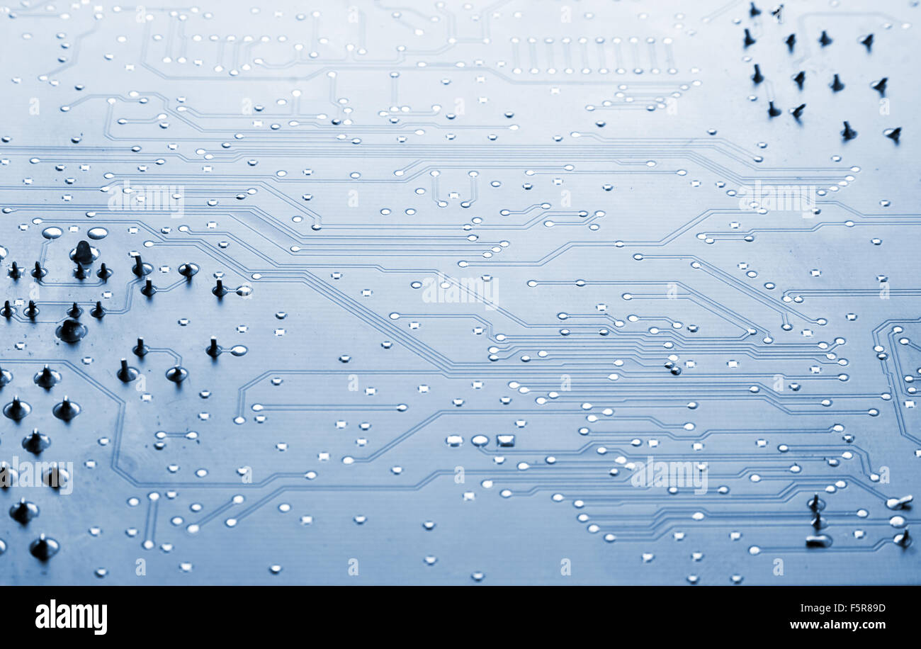 Close up of a blue computer circuit Stock Photo - Alamy