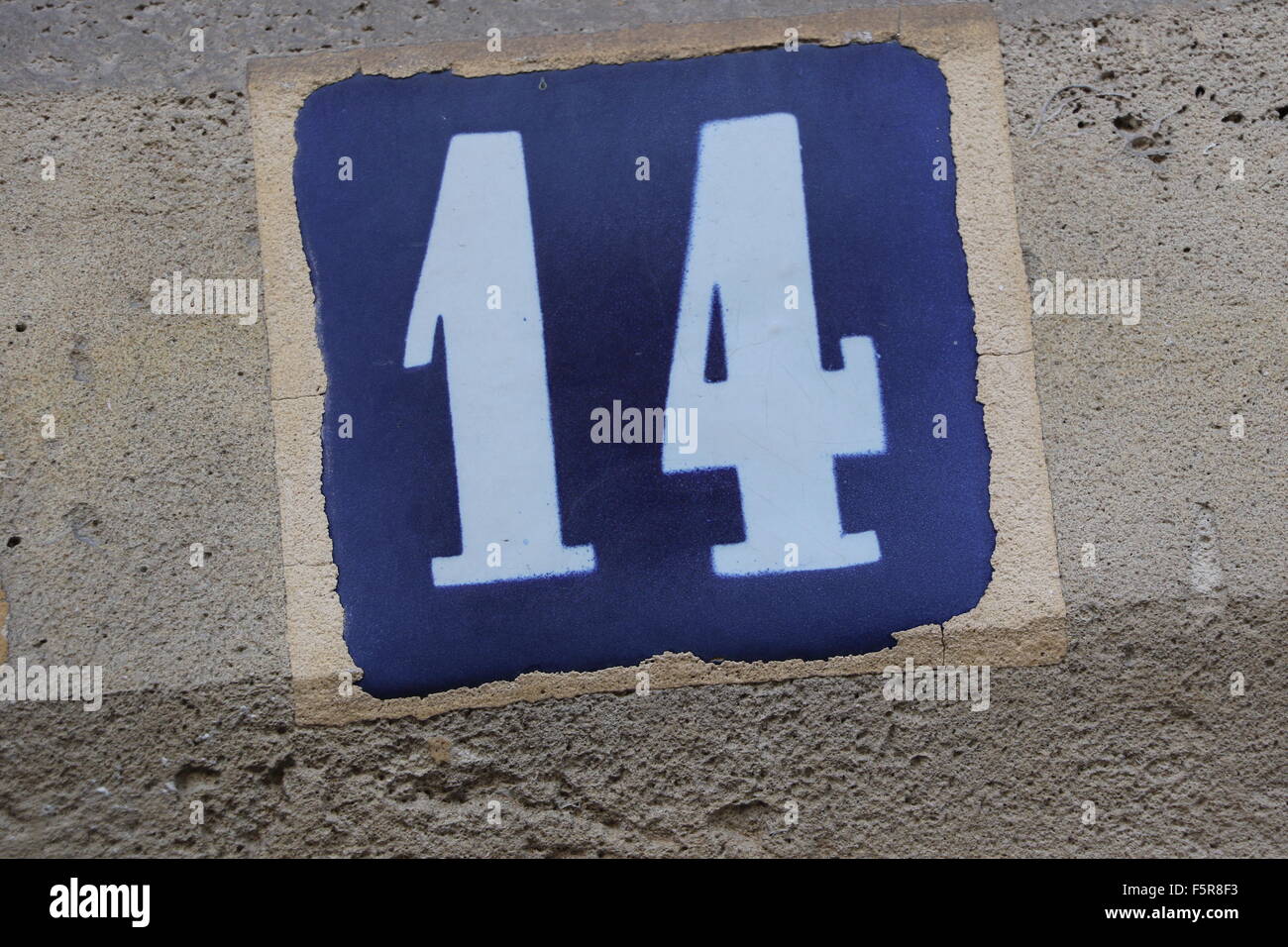 House number 14 in the city of Paris Stock Photo - Alamy