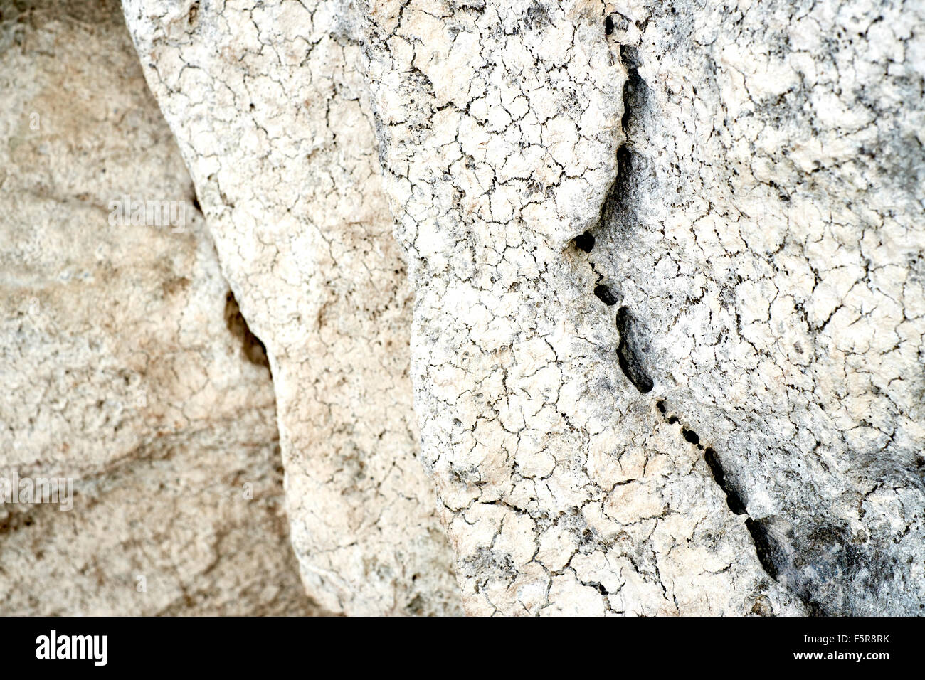 Rocks with cracked service near the Lac de Sainte-Croix in the Provence ...