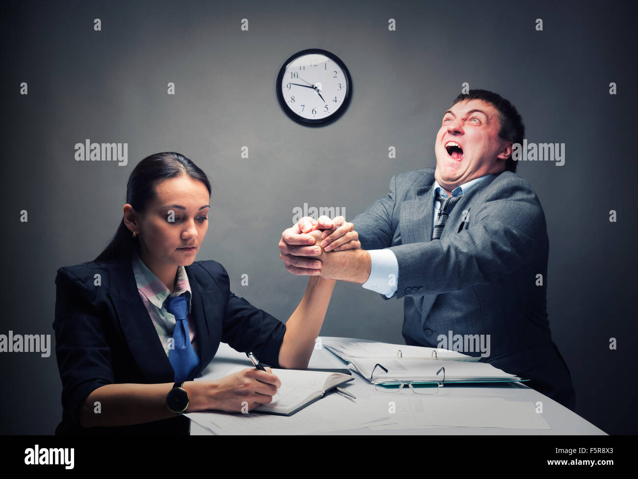 Competition between two people at work Stock Photo - Alamy