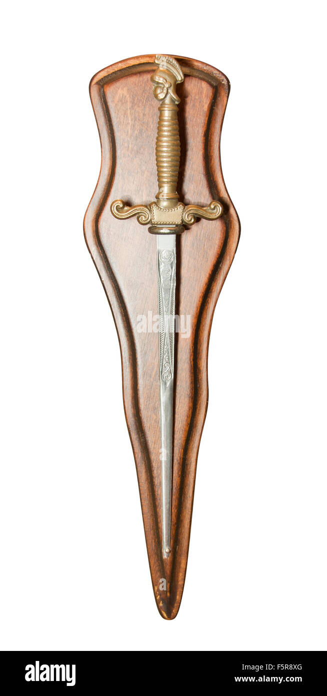 Retro silver knife isolated on white Stock Photo - Alamy