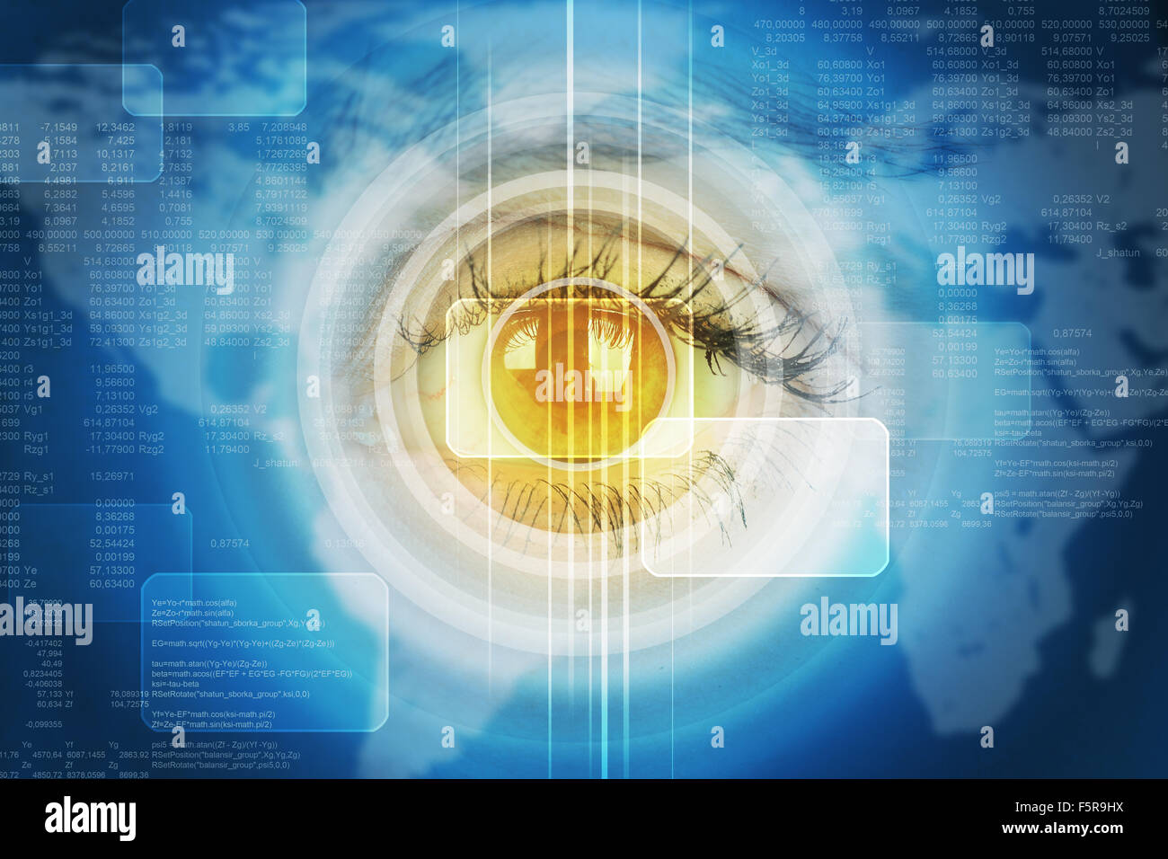 Abstract background with human eye and map Stock Photo - Alamy