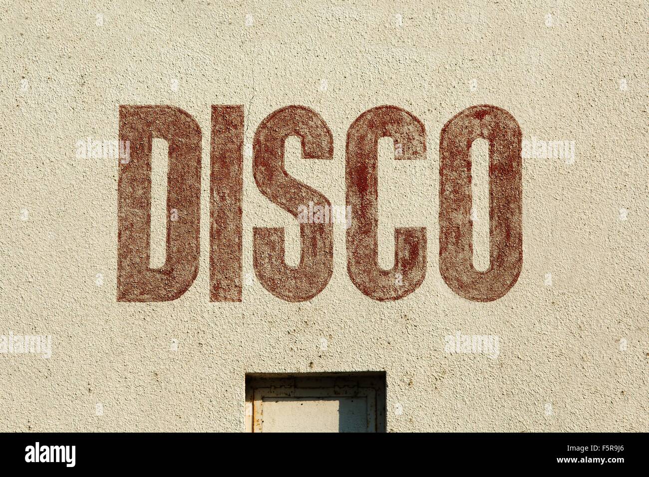 Disco label on wall Stock Photo - Alamy