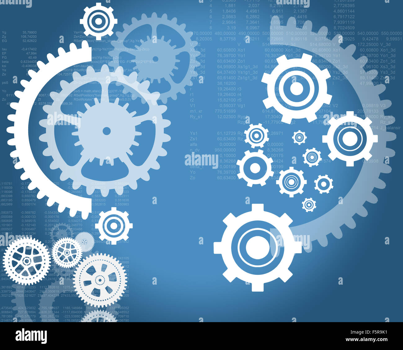 Abstract blue background with cogs Stock Photo - Alamy