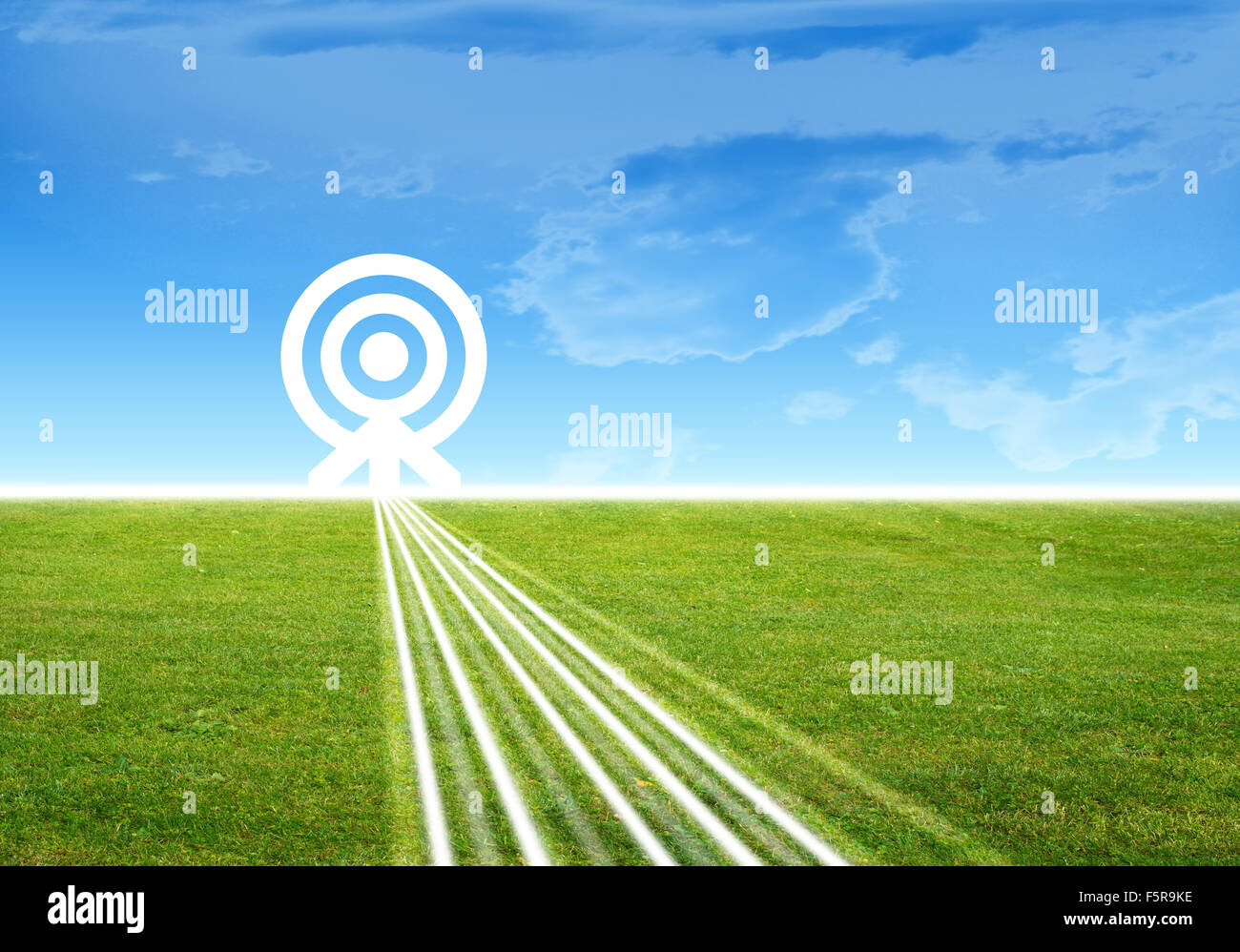 Abstract background with goal and blue sky Stock Photo - Alamy