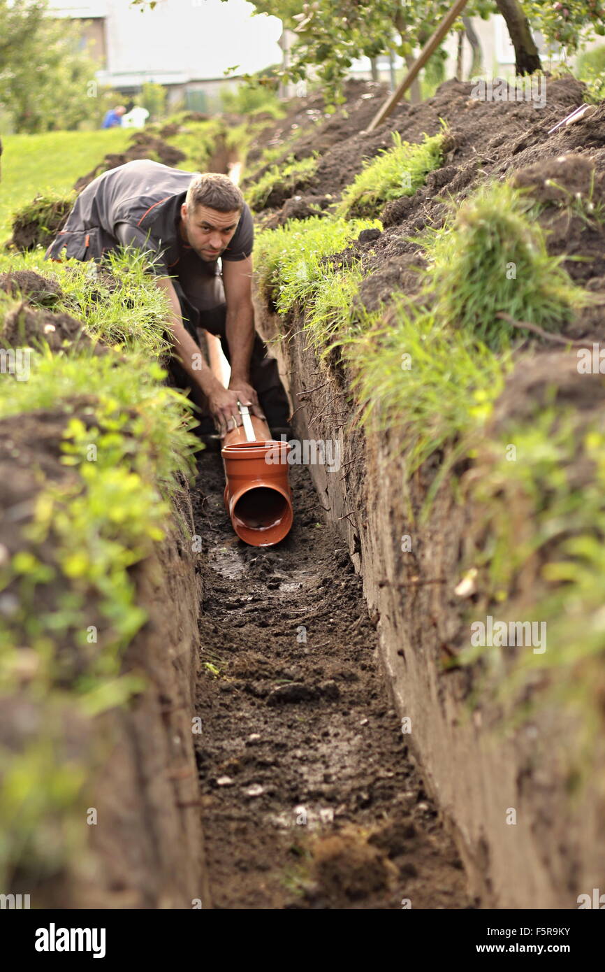 work on the home sewer Stock Photo - Alamy