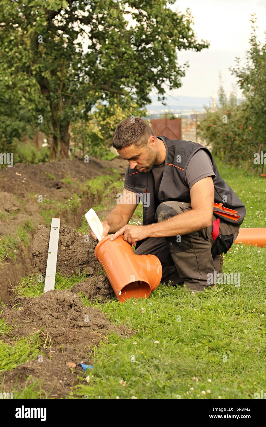 work on the home sewer Stock Photo - Alamy