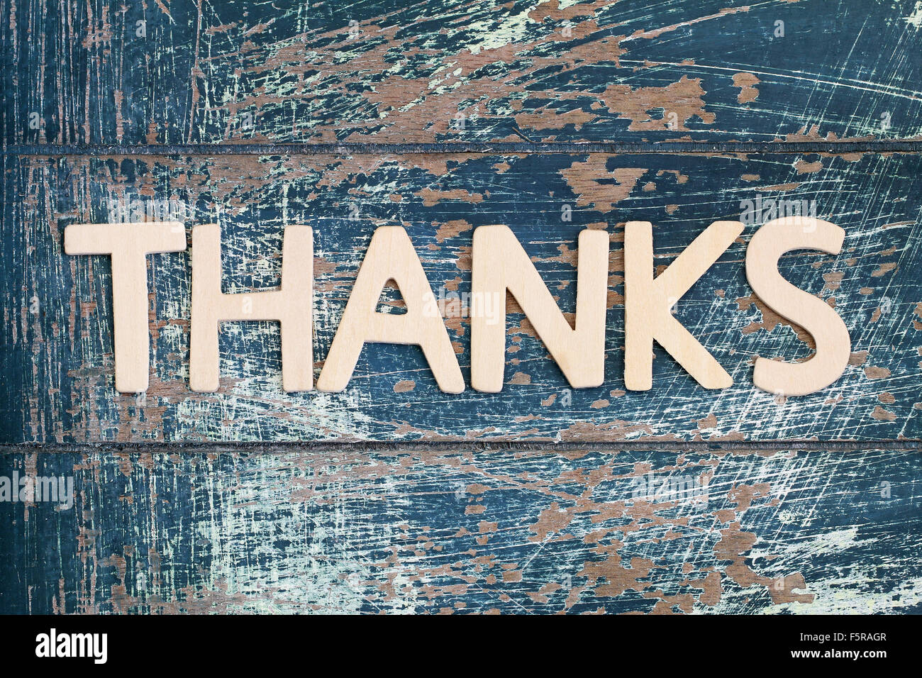 Word thanks written with wooden letters on rustic surface Stock Photo ...