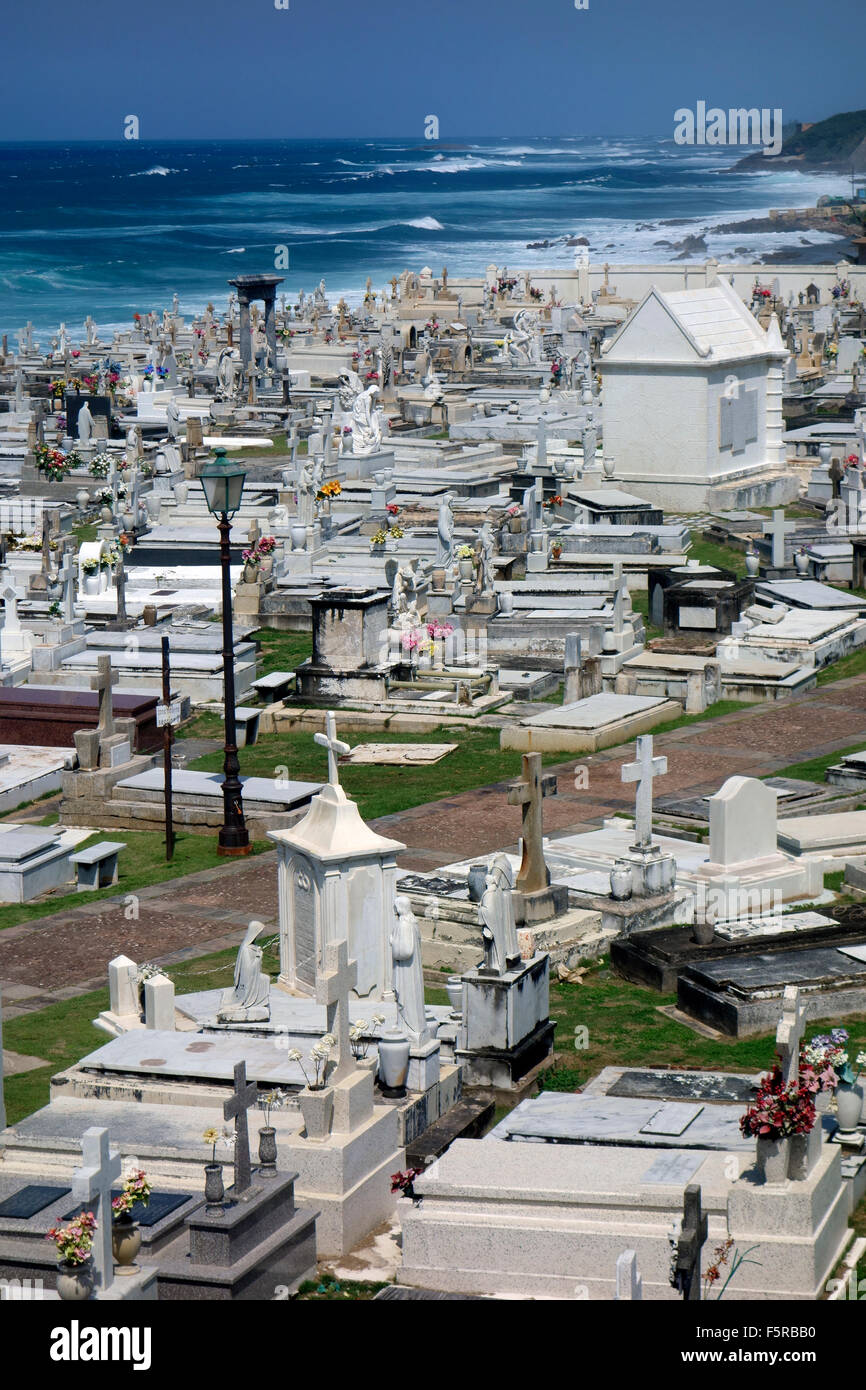 Seaside cemetery in Old San Juan, Puerto Rico, Caribbean Stock Photo ...