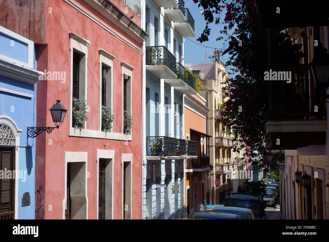 Colonial buildings, old town, San Juan, Puerto Rico, Caribbean Stock ...