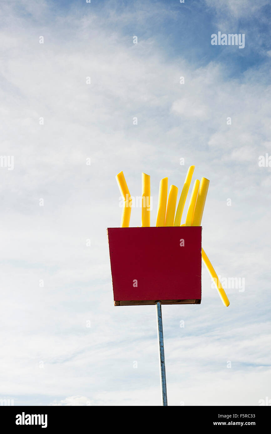 Fast food road sign in Maine Stock Photo - Alamy