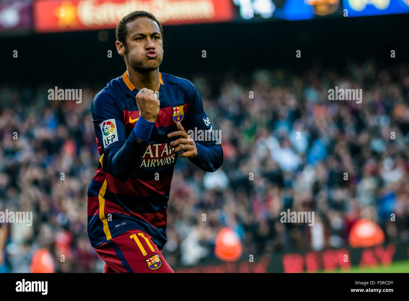 November 08th, 2015. Barcelona, Spain: FC Barcelona's forward NEYMAR ...