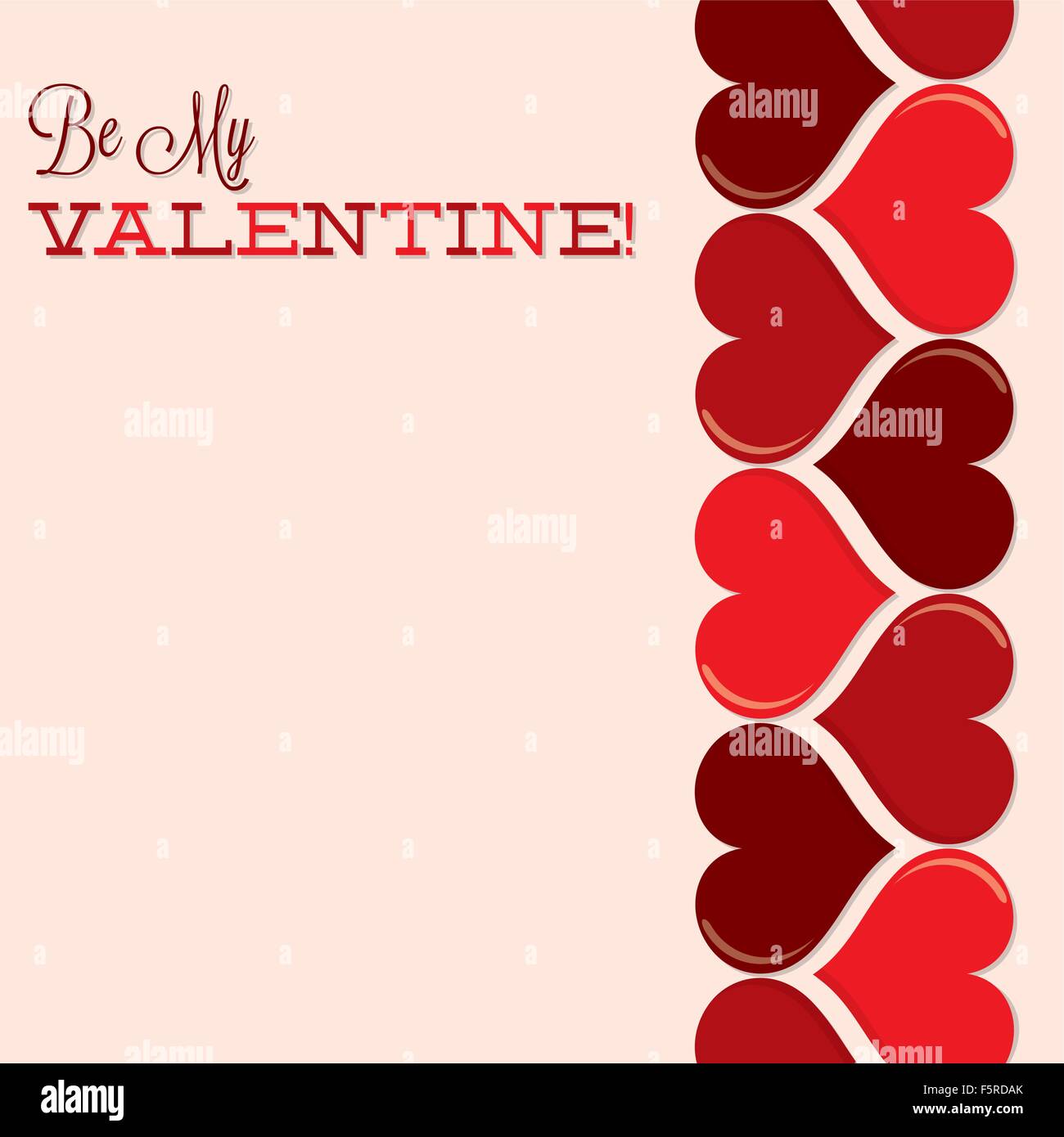 Valentine's Day heart line card in vector format Stock Vector Image ...