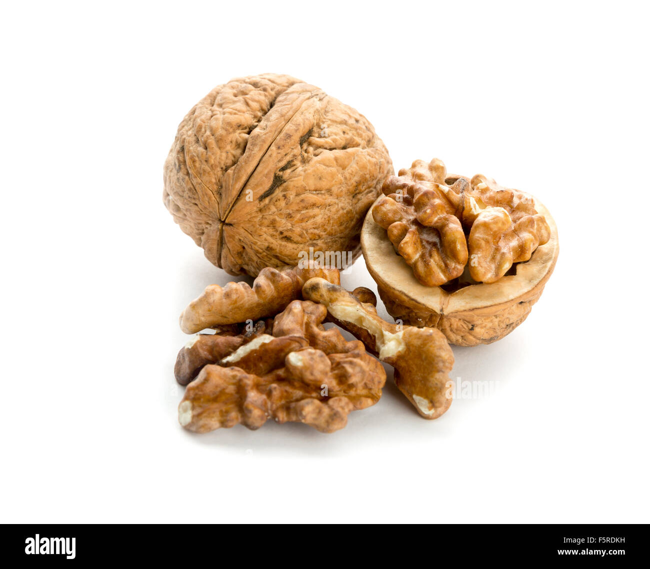 Open walnut isolated on white Stock Photo - Alamy