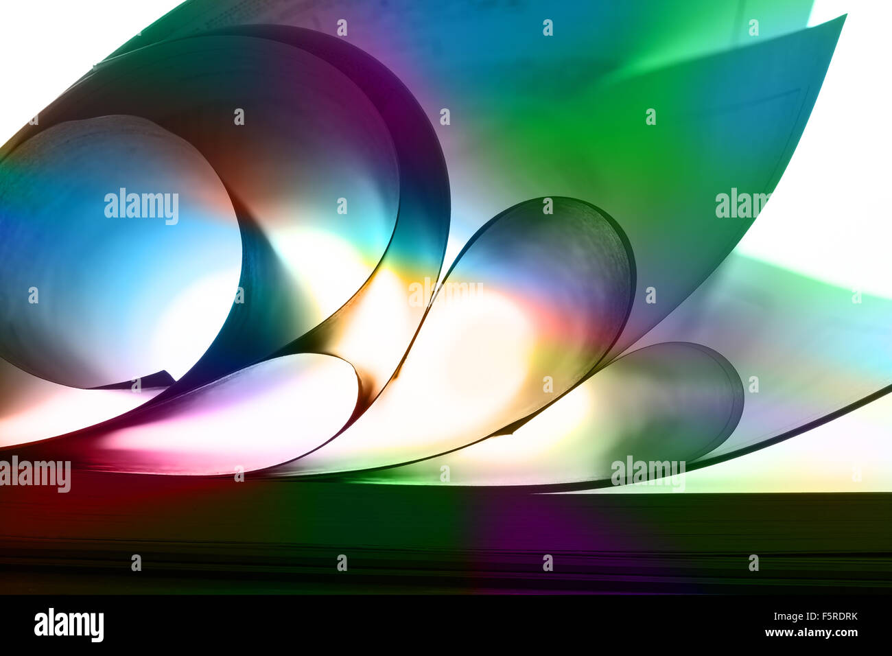 Abstract colorful curves of paper sheets Stock Photo - Alamy