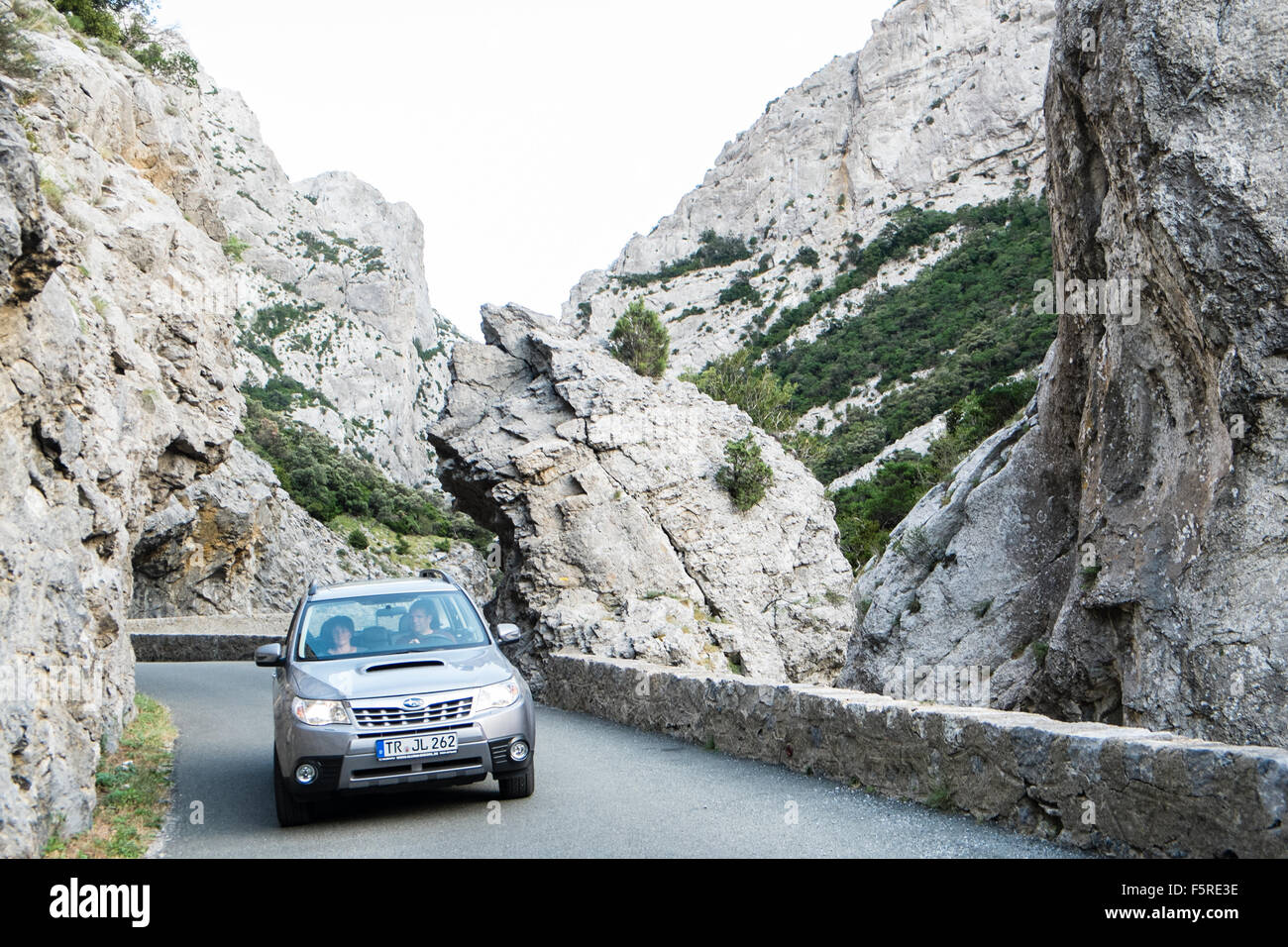 car,vehicle,on,winding,windy,road,Narrow road south of Quillan in Aude ...