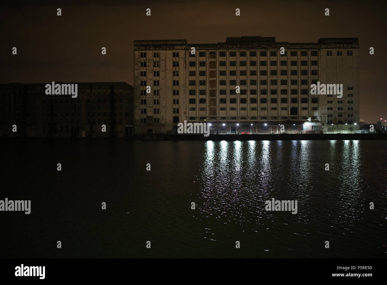 Millenium Mills at Night Stock Photo - Alamy