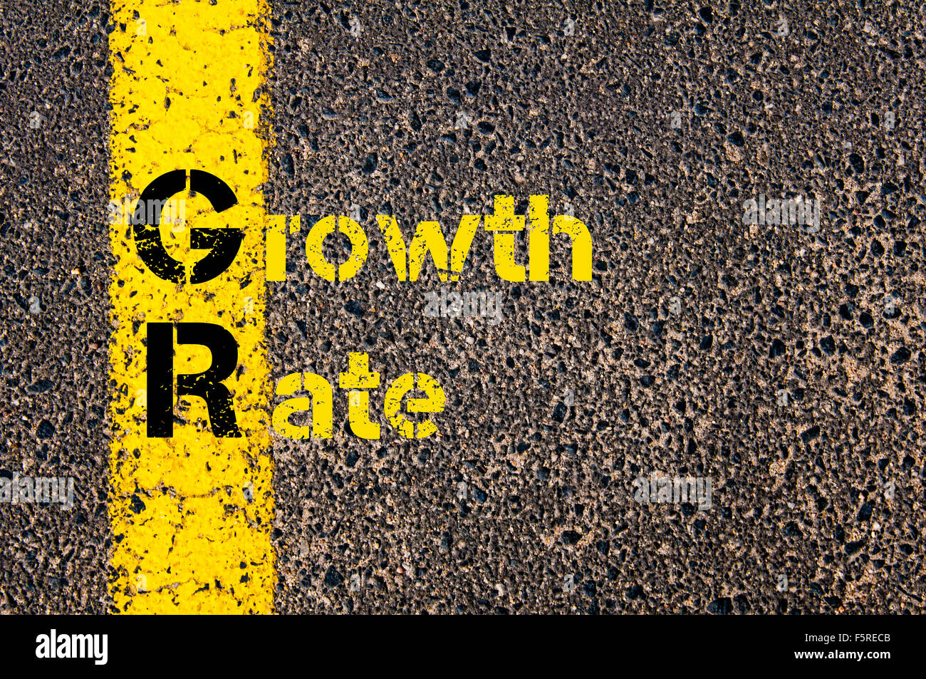 Concept image of Business Acronym GR as Growth Rate written over road ...