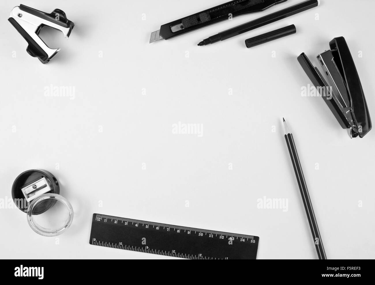 Office workspace Black and White Stock Photos & Images - Alamy