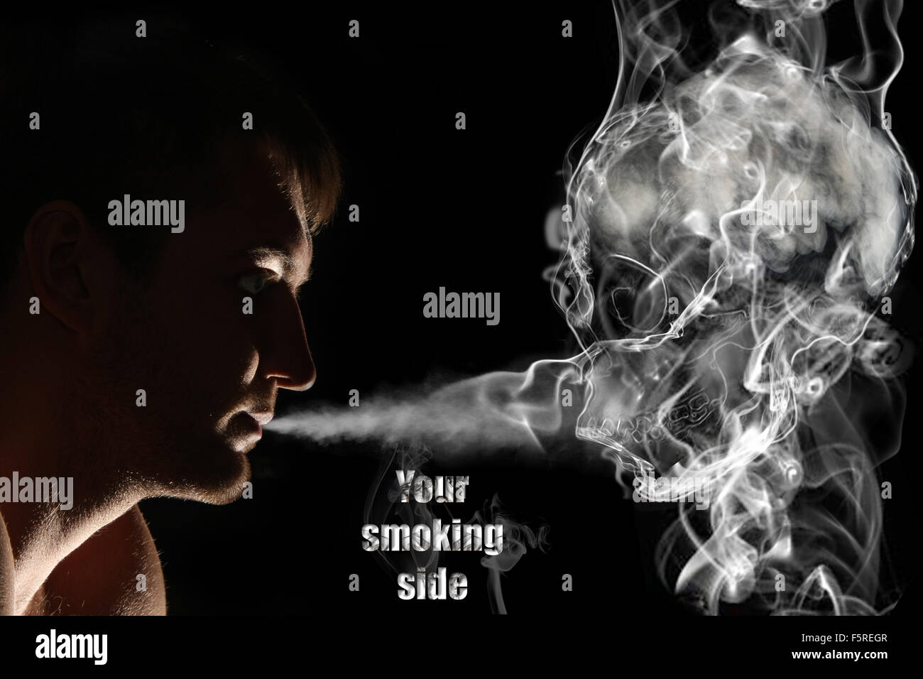 Smoker and death. You smoking side concept Stock Photo - Alamy