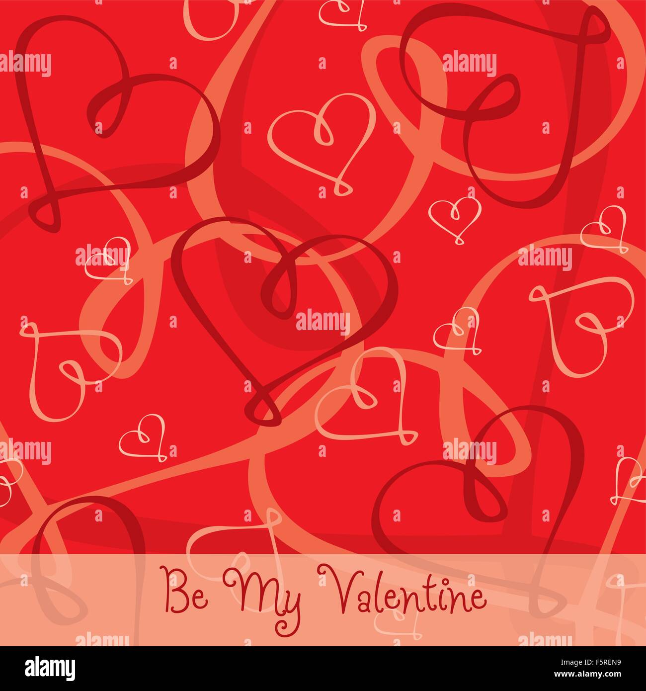 Hand drawn love heart Valentine's Day card in vector format Stock ...