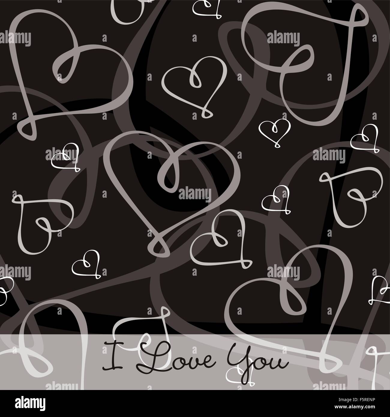 Hand drawn love heart Valentine's Day card in vector format Stock ...