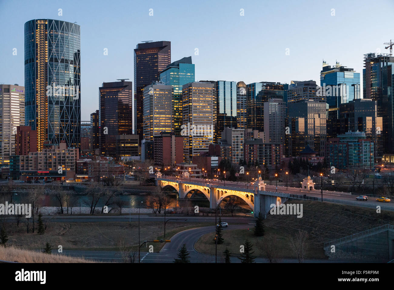 Downtown Calgary, cityscape, early morning urban skyline Stock Photo ...
