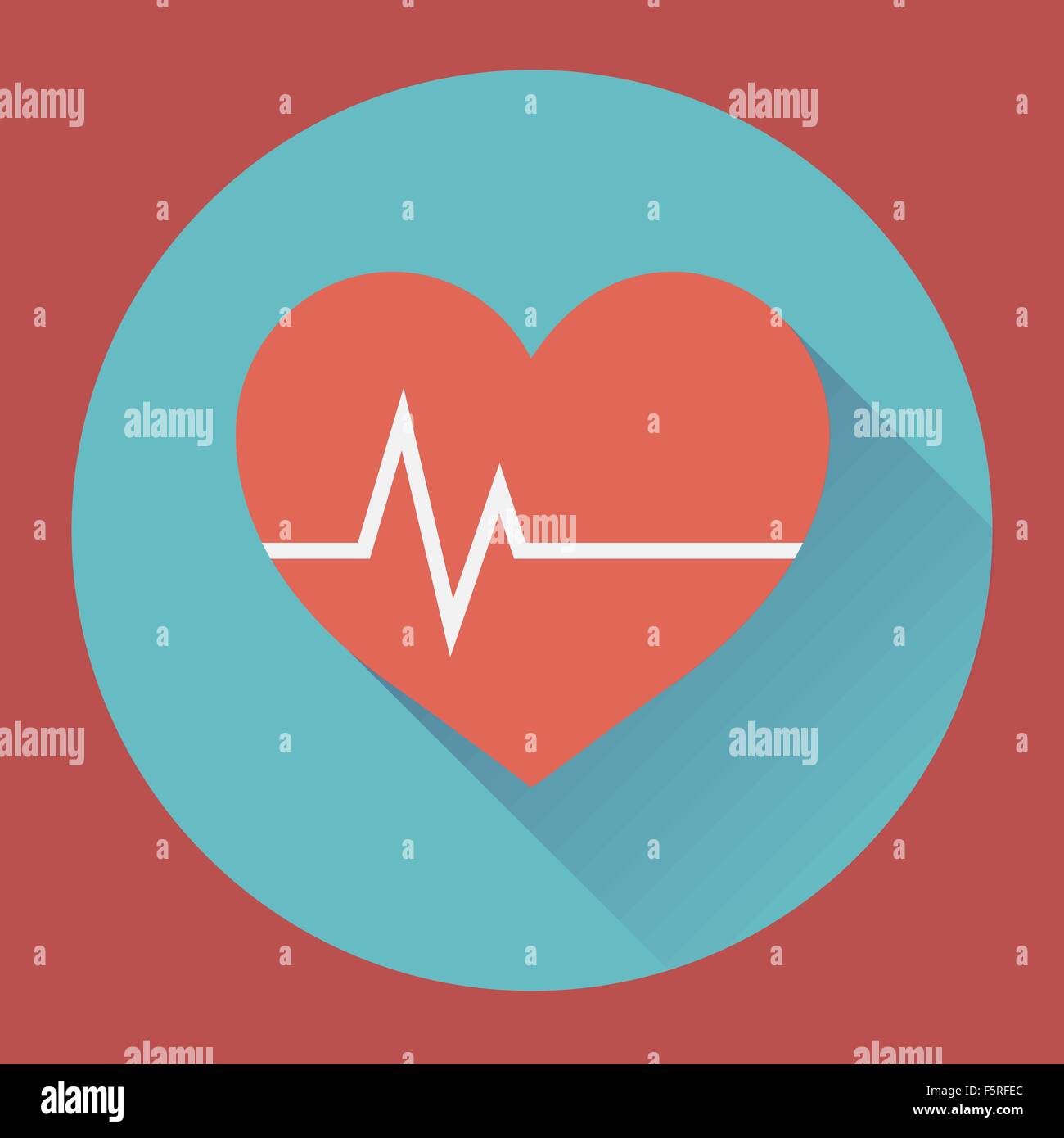 Heart rhythm and cardiogram. medical flat icon Stock Vector Image & Art ...