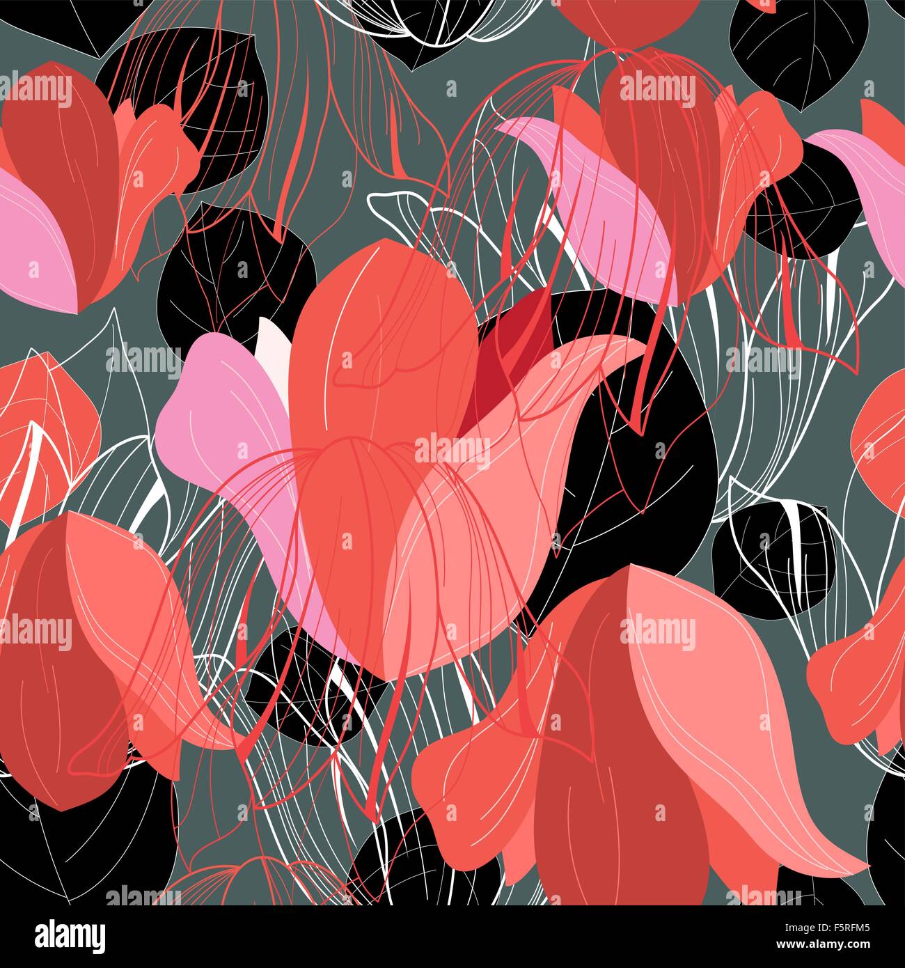 Beautiful vector illustration pattern of red leaf Stock Vector Image ...