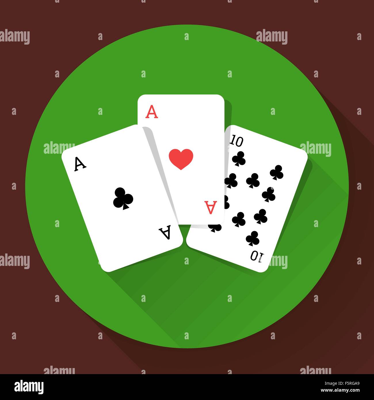 Three Playing Cards. Long shadow vector icon Stock Vector Image & Art ...