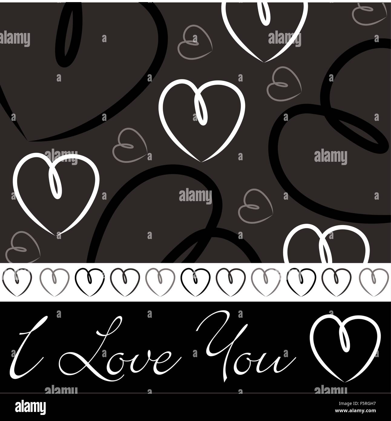 Hand drawn love heart Valentine's Day card in vector format Stock ...