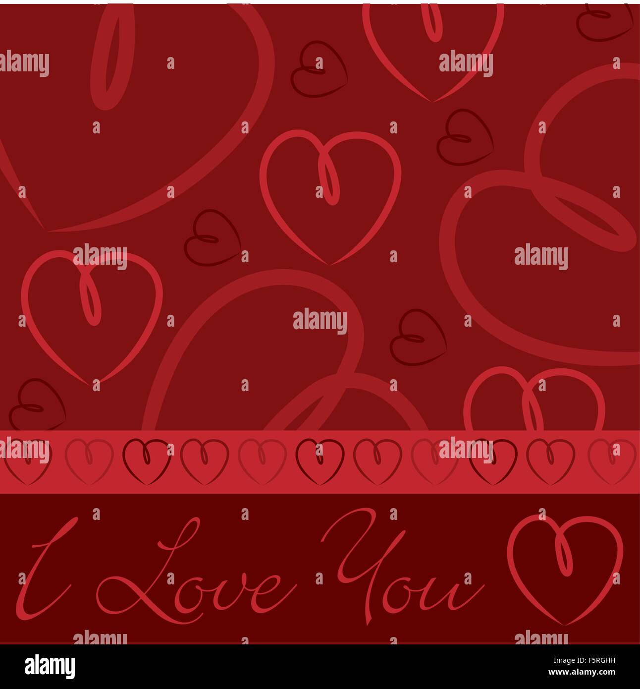 Hand drawn love heart Valentine's Day card in vector format Stock ...