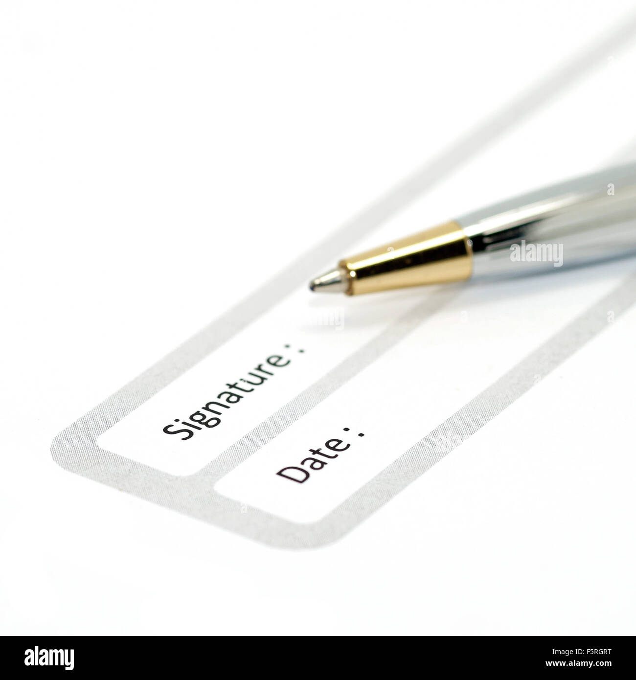 signature field on document with pen Stock Photo - Alamy