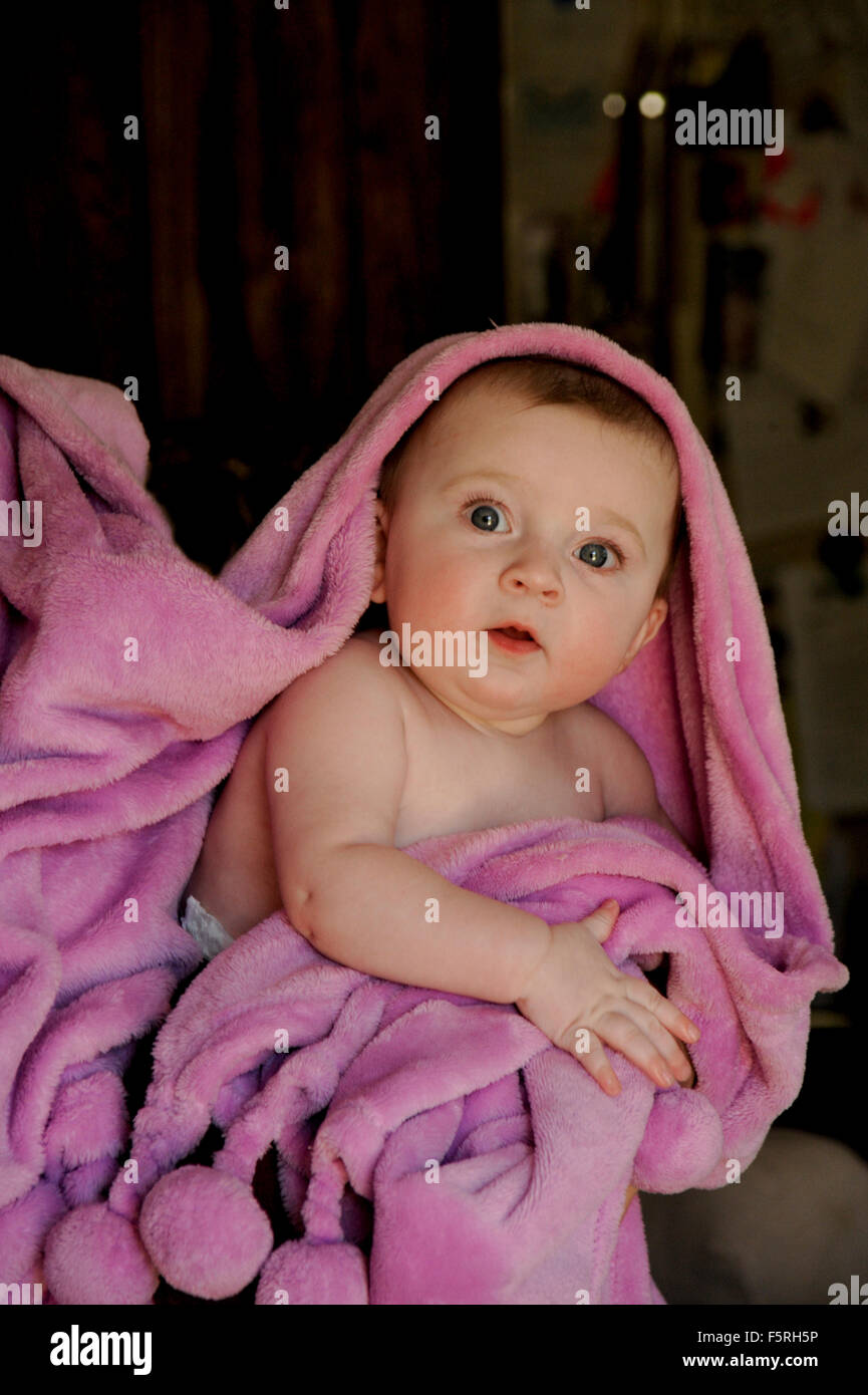 6 Month Old Baby Girl Stock Photo Alamy