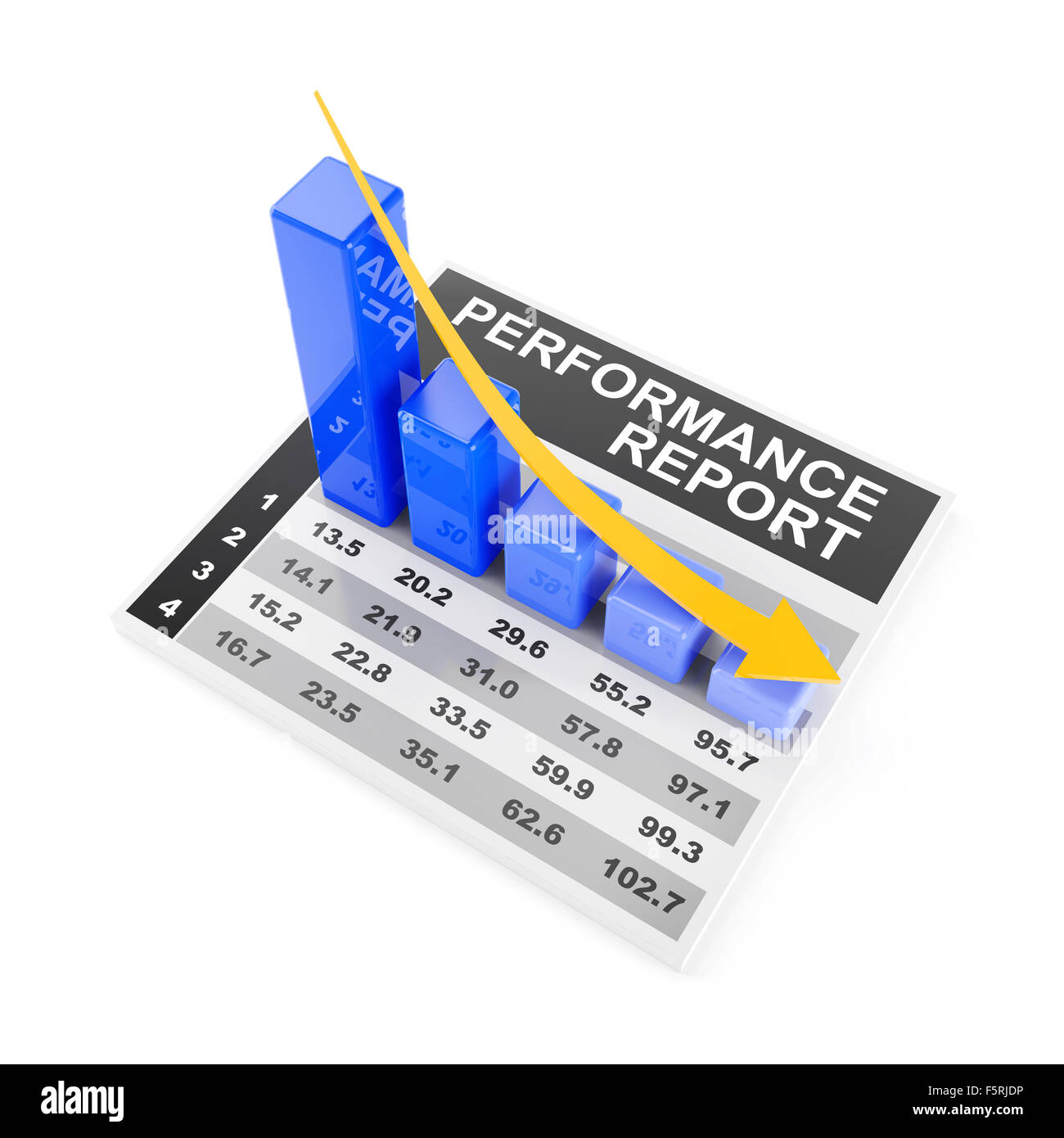 Falling performance chart Stock Photo - Alamy