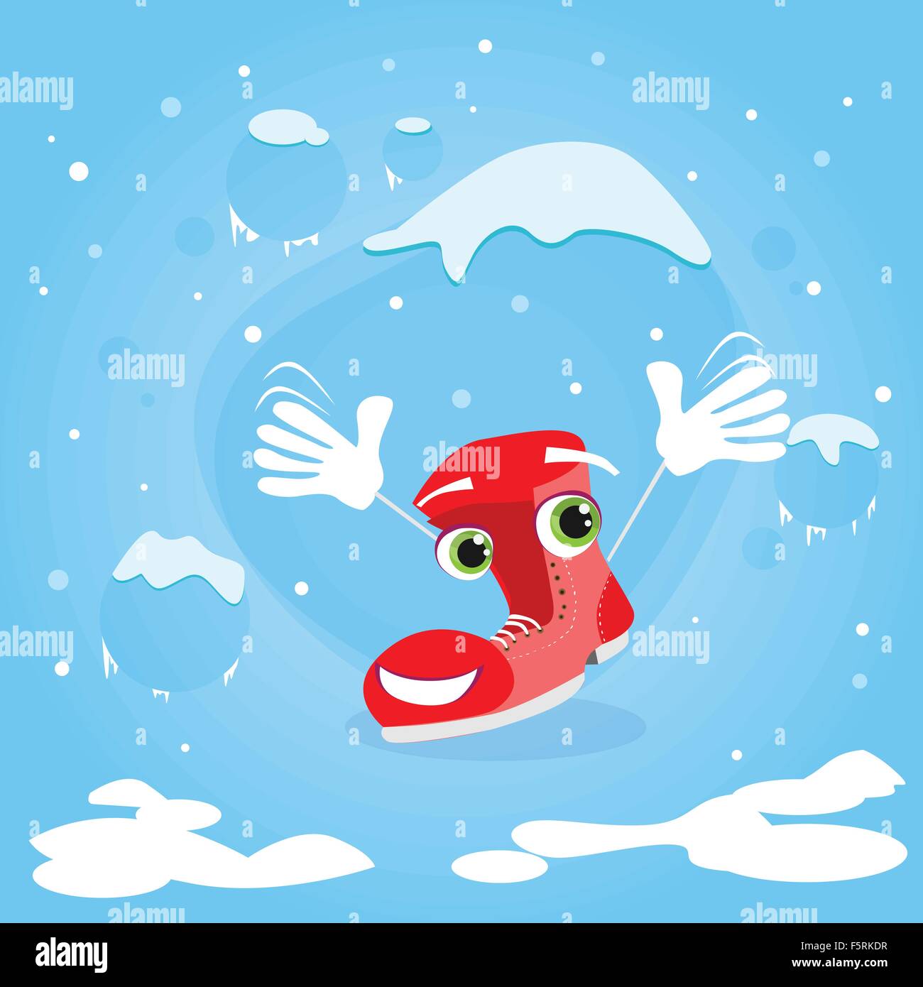 Santa Boots Cartoon Christmas Character Smile Hands Up Stock Vector ...