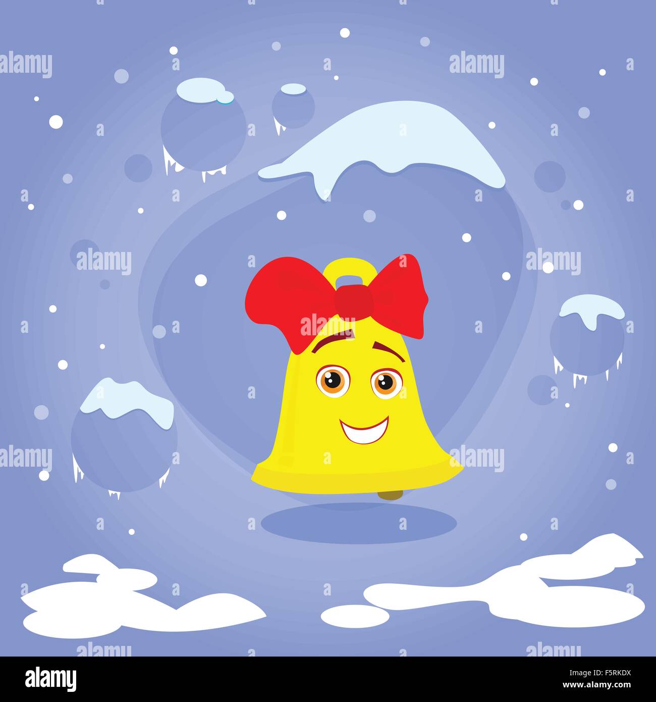 Christmas Bell Smile Cartoon Character Concept Stock Vector Image & Art ...