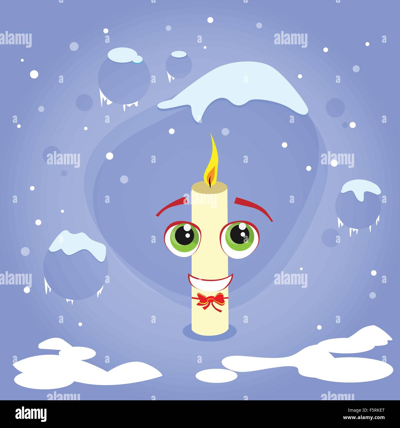 Christmas Candle Fire Cartoon Character Concept Stock Vector Image ...