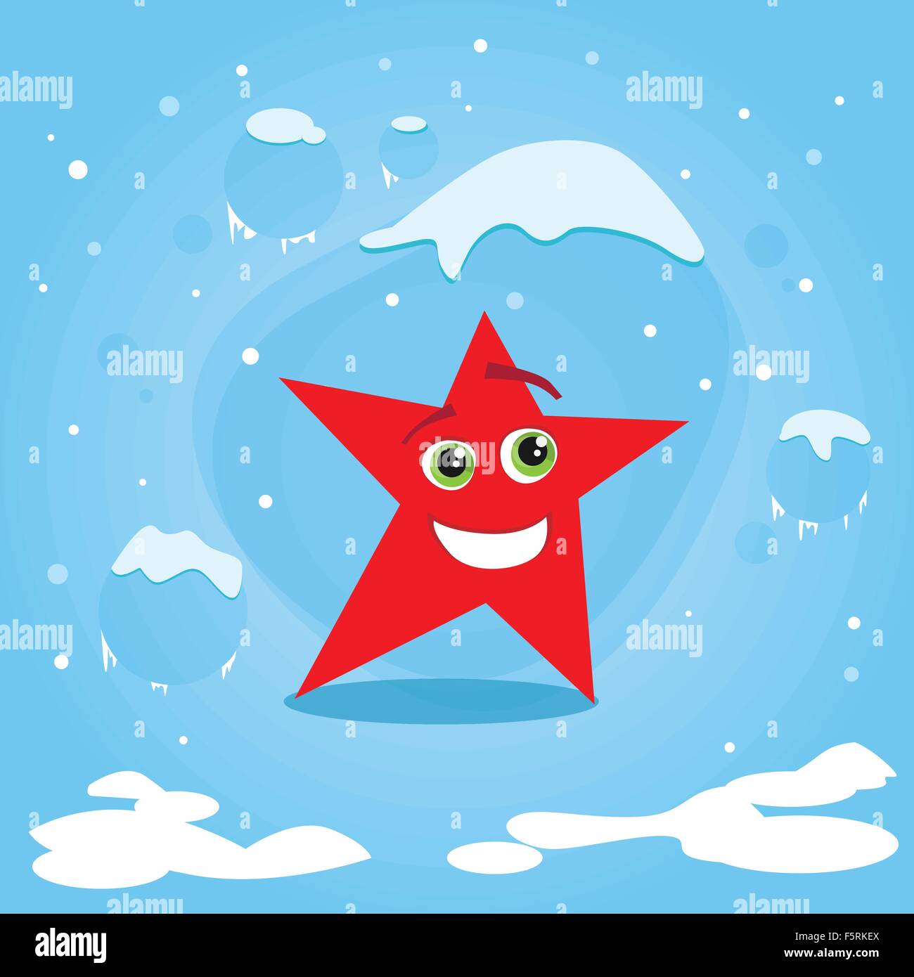 Christmas Red Star Cartoon Character Concept Stock Vector Image & Art ...