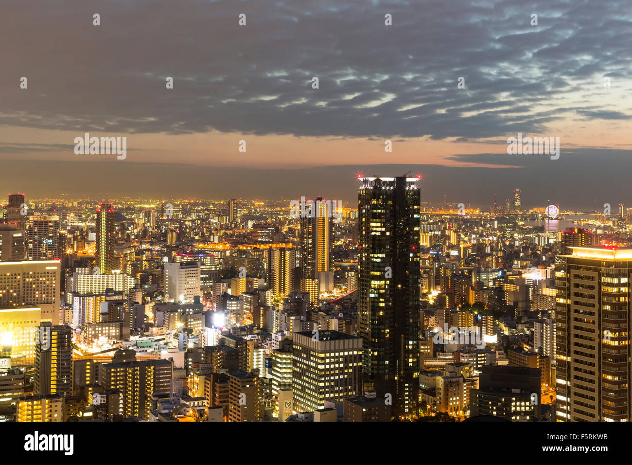 Osaka Skyline at Sunset Stock Photo - Alamy