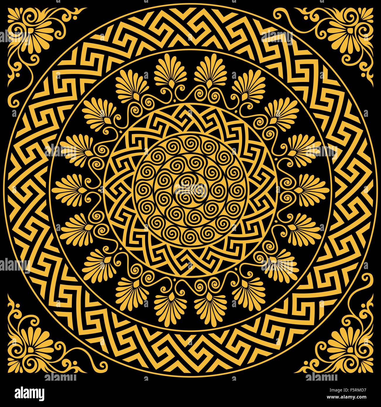 vector Traditional vintage gold Greek ornament Meander Stock Vector ...